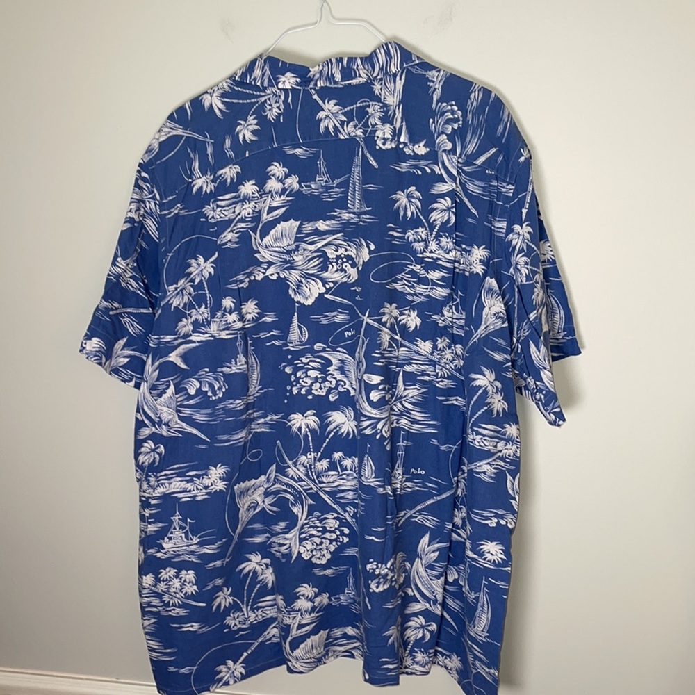 Polo Ralph Lauren 2xb Blue Marlin Fish Button Down Sh… - Gem